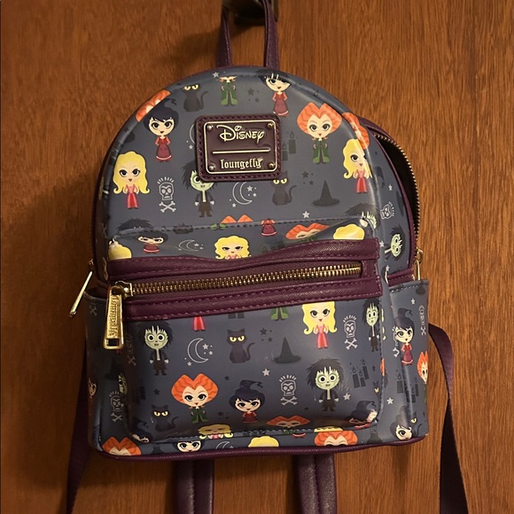 Loungefly | Bags | Loungefly Disney Backpack Purple With Character ...